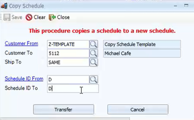 SQ Utility- Copy schedule utility