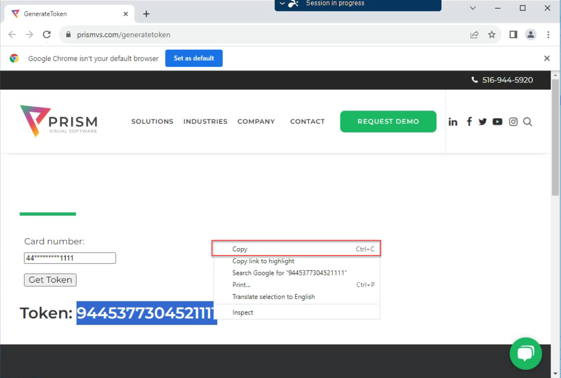 Credit Card Token Solution