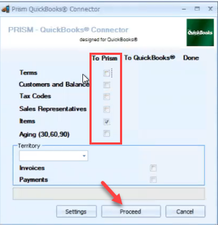 QuickBooks Connector- running the connector